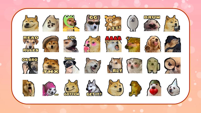 50 Funny Dog Emotes Pack for Twitch and Discord | Twitch Meme Emotes ...