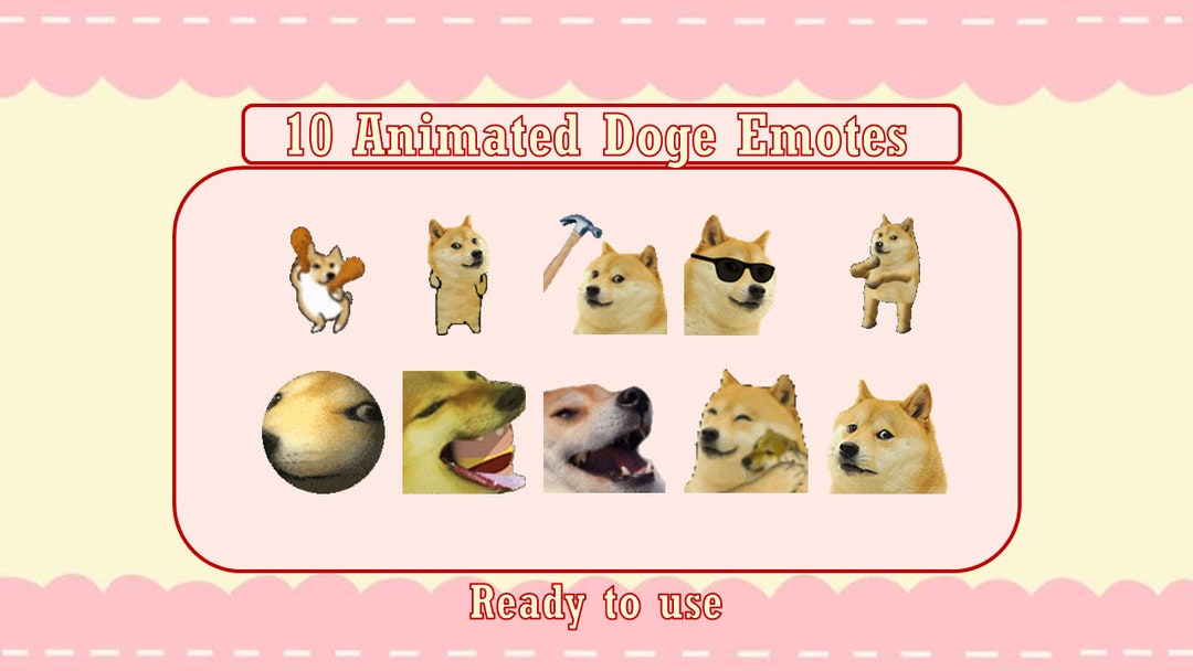 10 Popular Animated Doge Emotes Pack | Twitch Meme Emotes | Discord ...