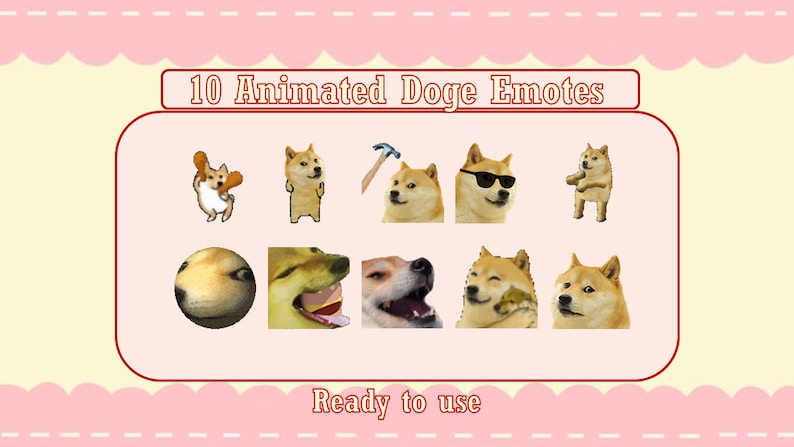 10 Popular Animated Doge Emotes Pack Twitch Meme Emotes Discord Emotes ...