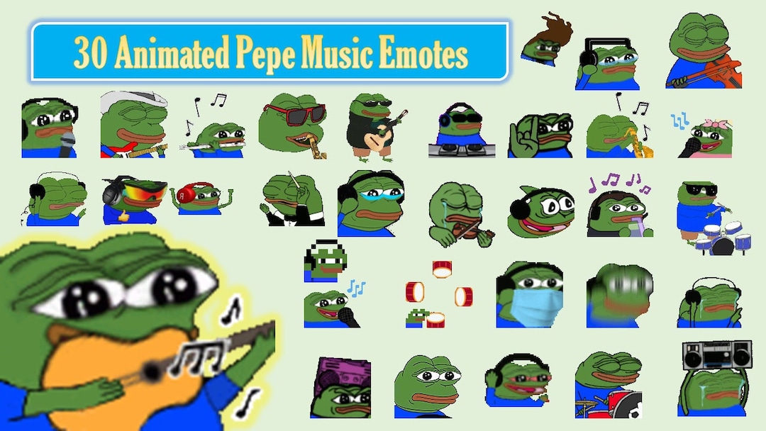 30 Animated Pepe Music Emotes Pack | Twitch Emotes | Discord Emotes ...