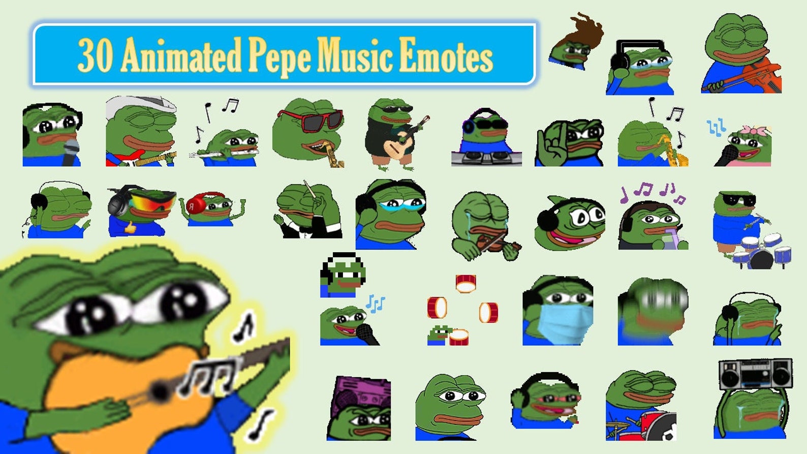 30 Animated Pepe Music Emotes Pack Twitch Emotes Discord Emotes Dance ...