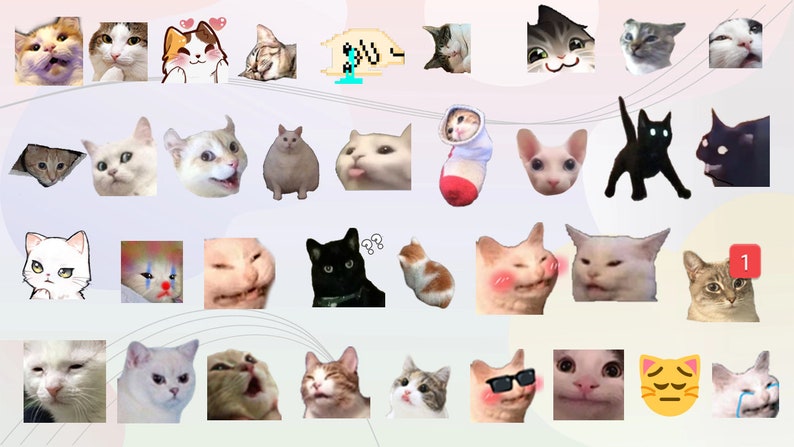 170 Cat Emotes Pack Twitch Emotes Discord Emotes Cute Cat Emotes for ...