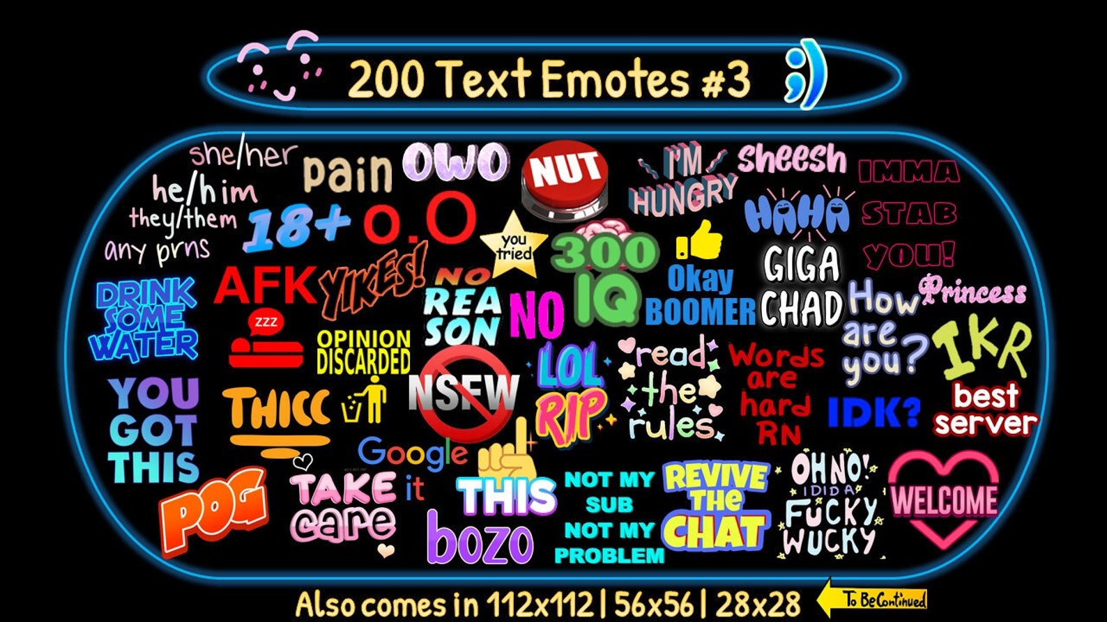 200 Text Emotes Mega Pack #3 | Twitch Emotes | Discord Emotes | Text ...
