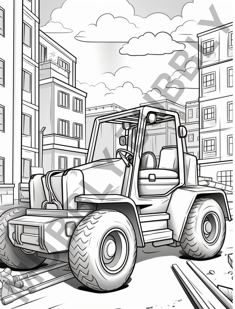 20 Page Children's Dirt Work Coloring Book, Activity Book, Printable ...