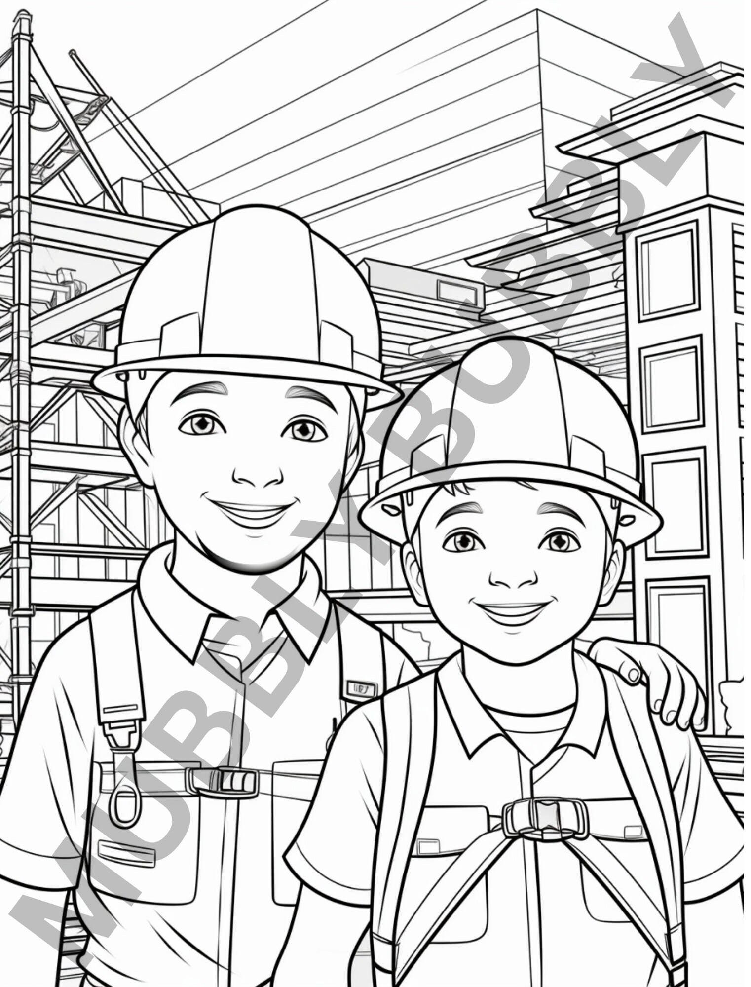 20 Page Children's Dirt Work Coloring Book, Activity Book, Printable ...