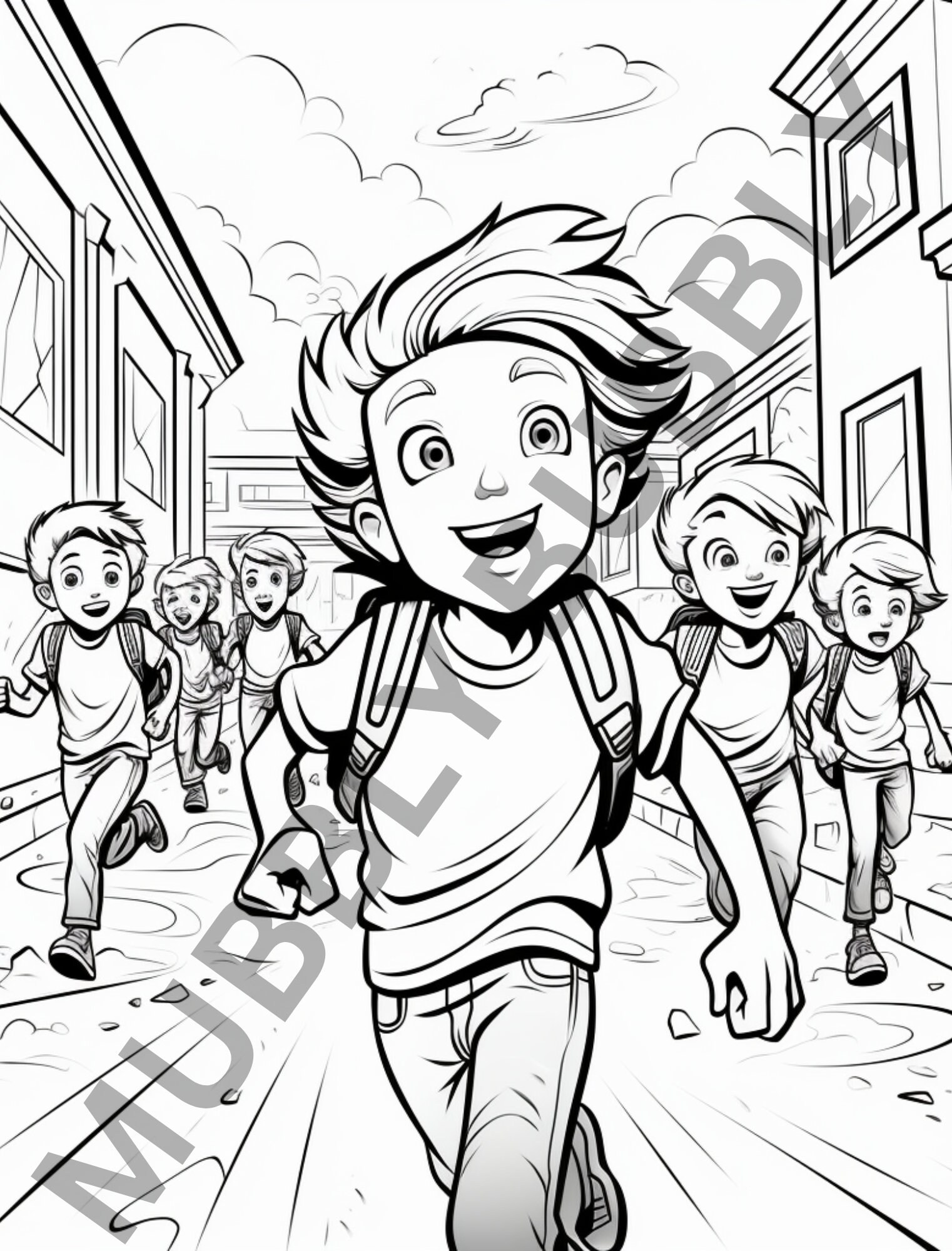 20 Page Children's School Coloring Book, Activity Book, Printable ...