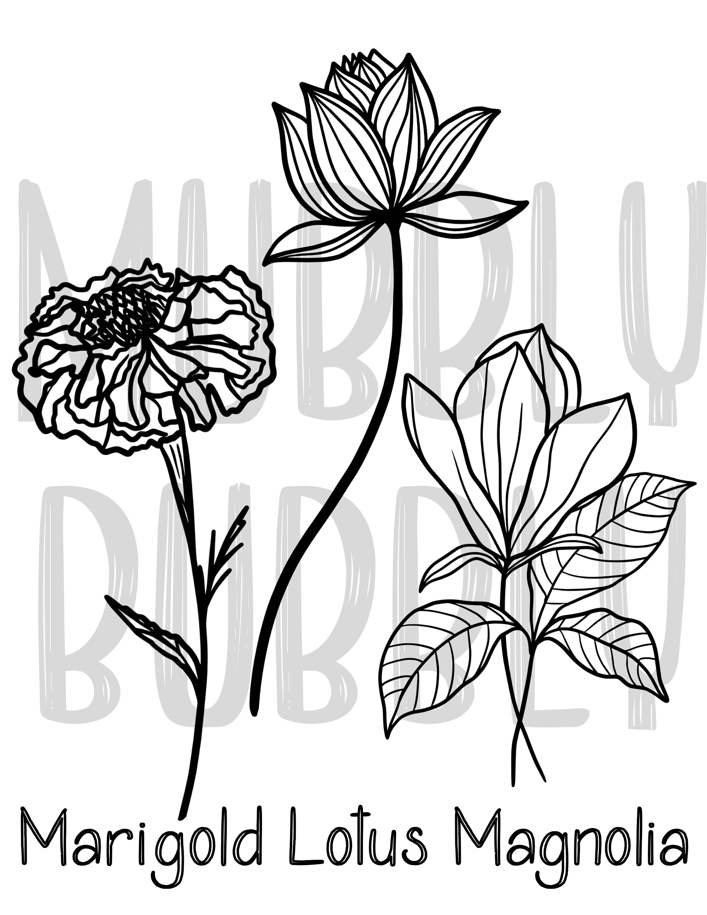 10 Floral Coloring Pages Digital Download - Etsy