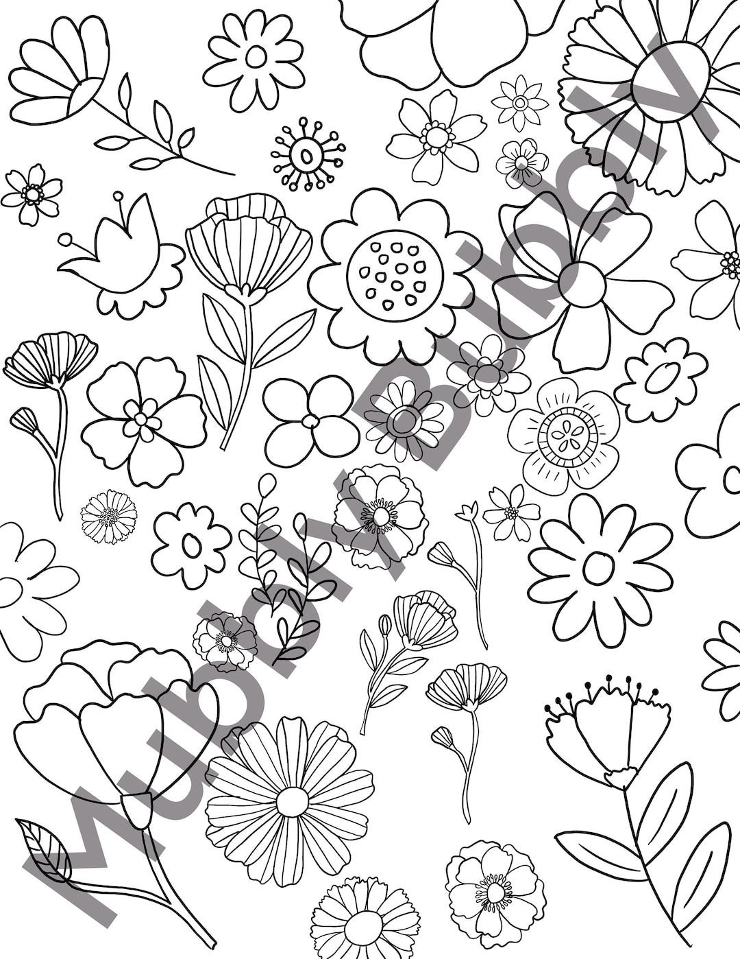 10 Spring Coloring Pages Digital Download - Etsy