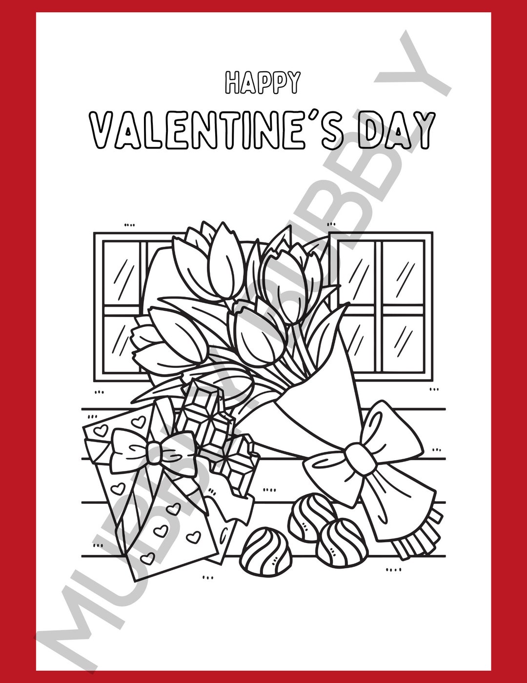 5 Page Valentines Day Coloring Activity Pages - Etsy