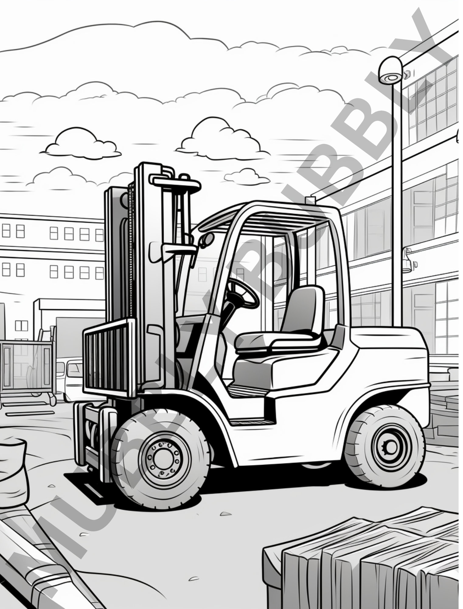 20 Page Children's Dirt Work Coloring Book, Activity Book, Printable ...