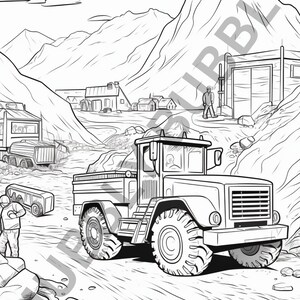 20 Page Children's Dirt Work Coloring Book, Activity Book, Printable ...