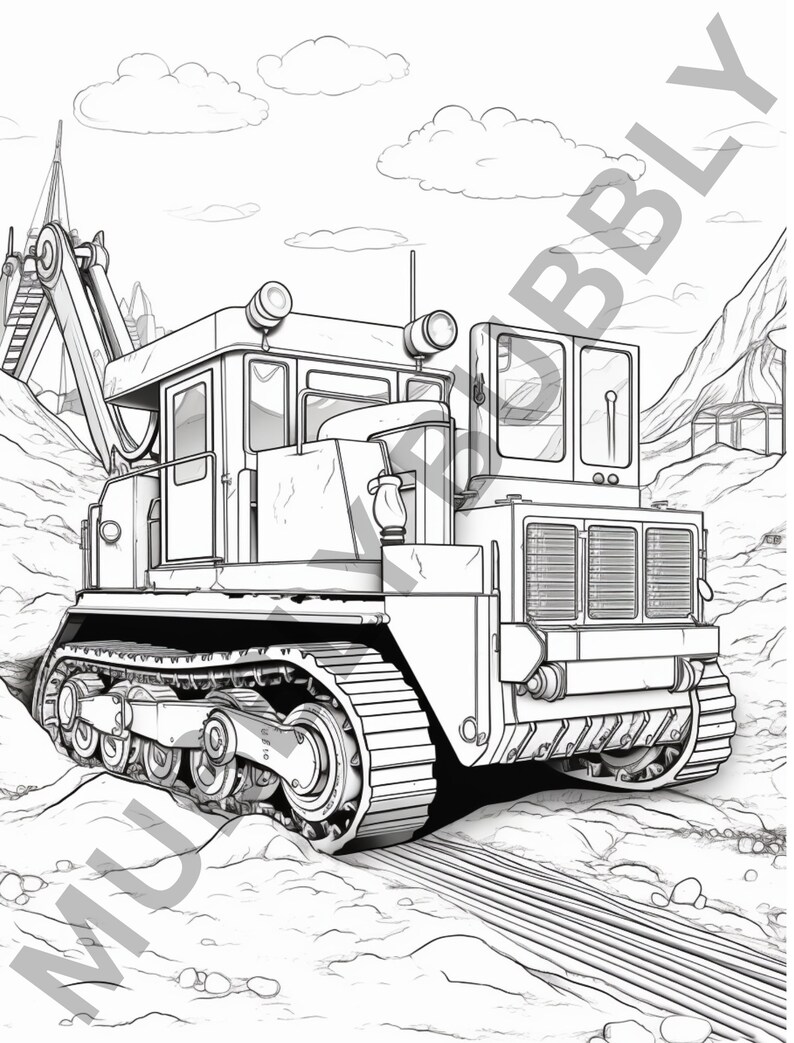 20 Page Children's Dirt Work Coloring Book, Activity Book, Printable ...