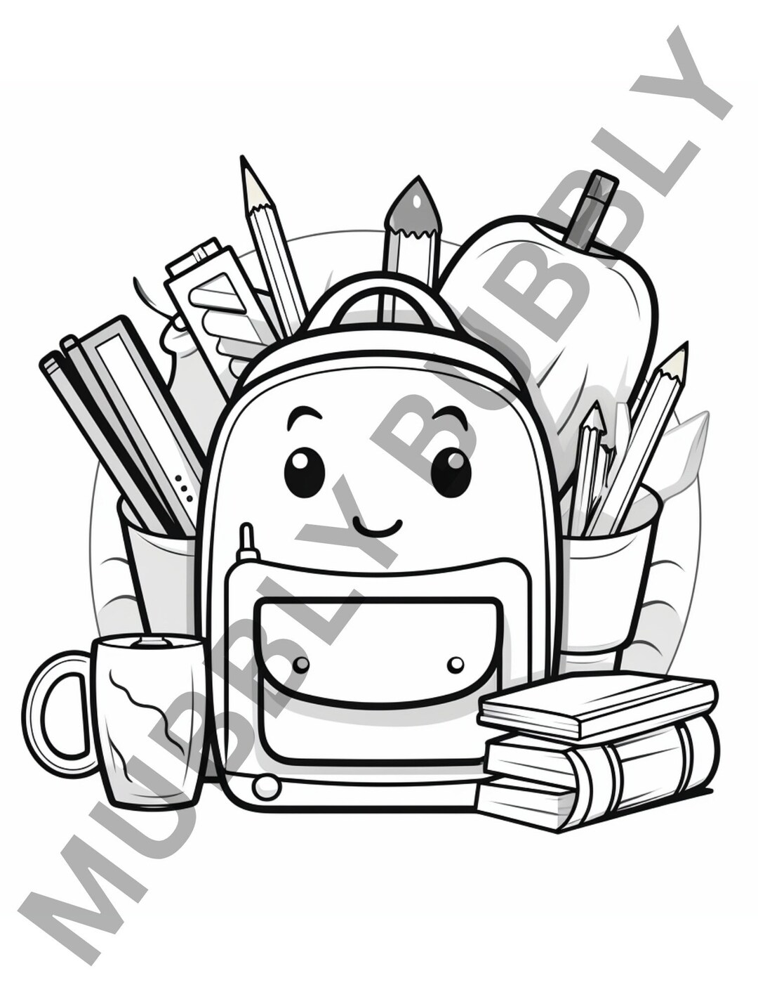 20 Page Children's School Coloring Book, Activity Book, Printable ...