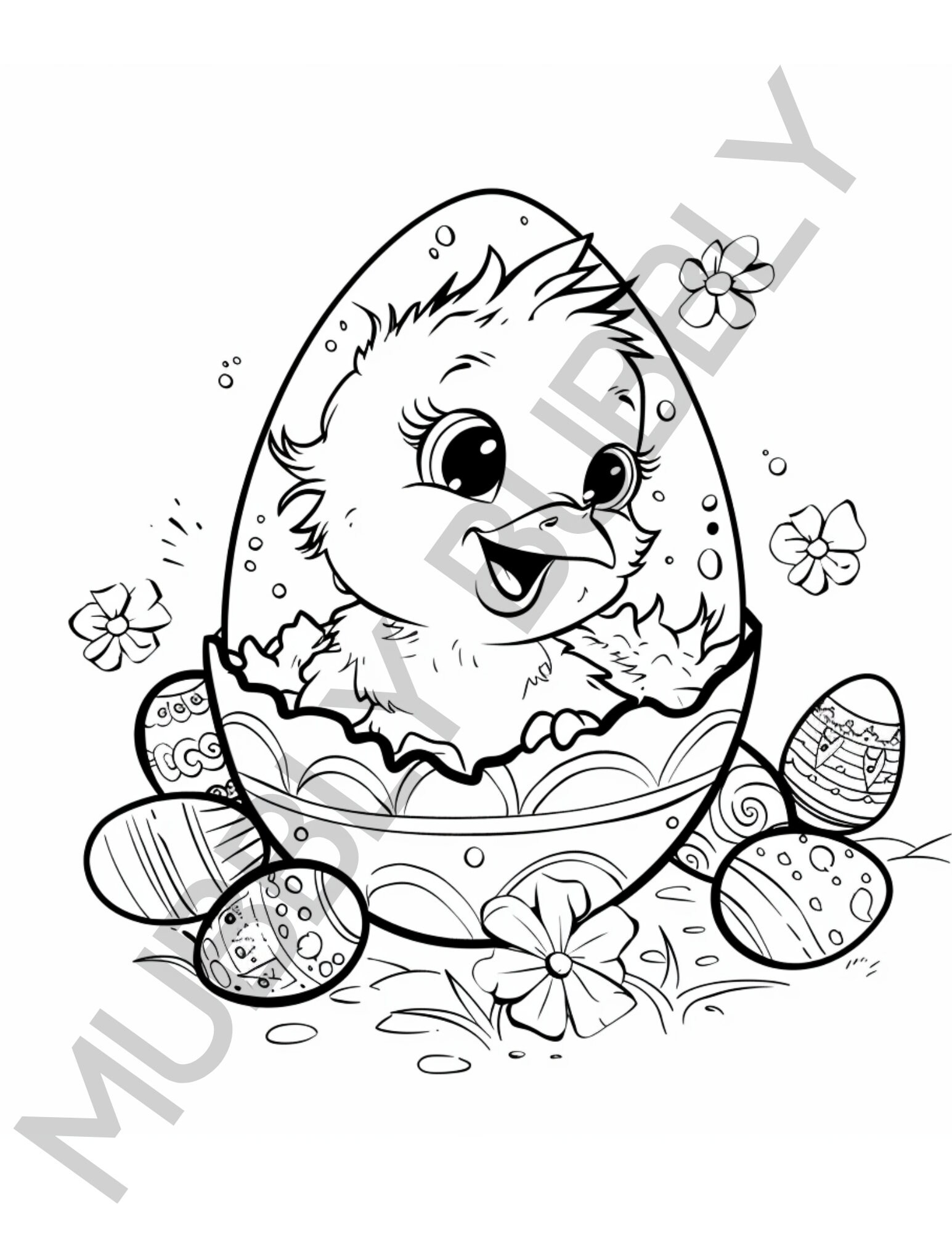 20 Easter Coloring Pages - Etsy