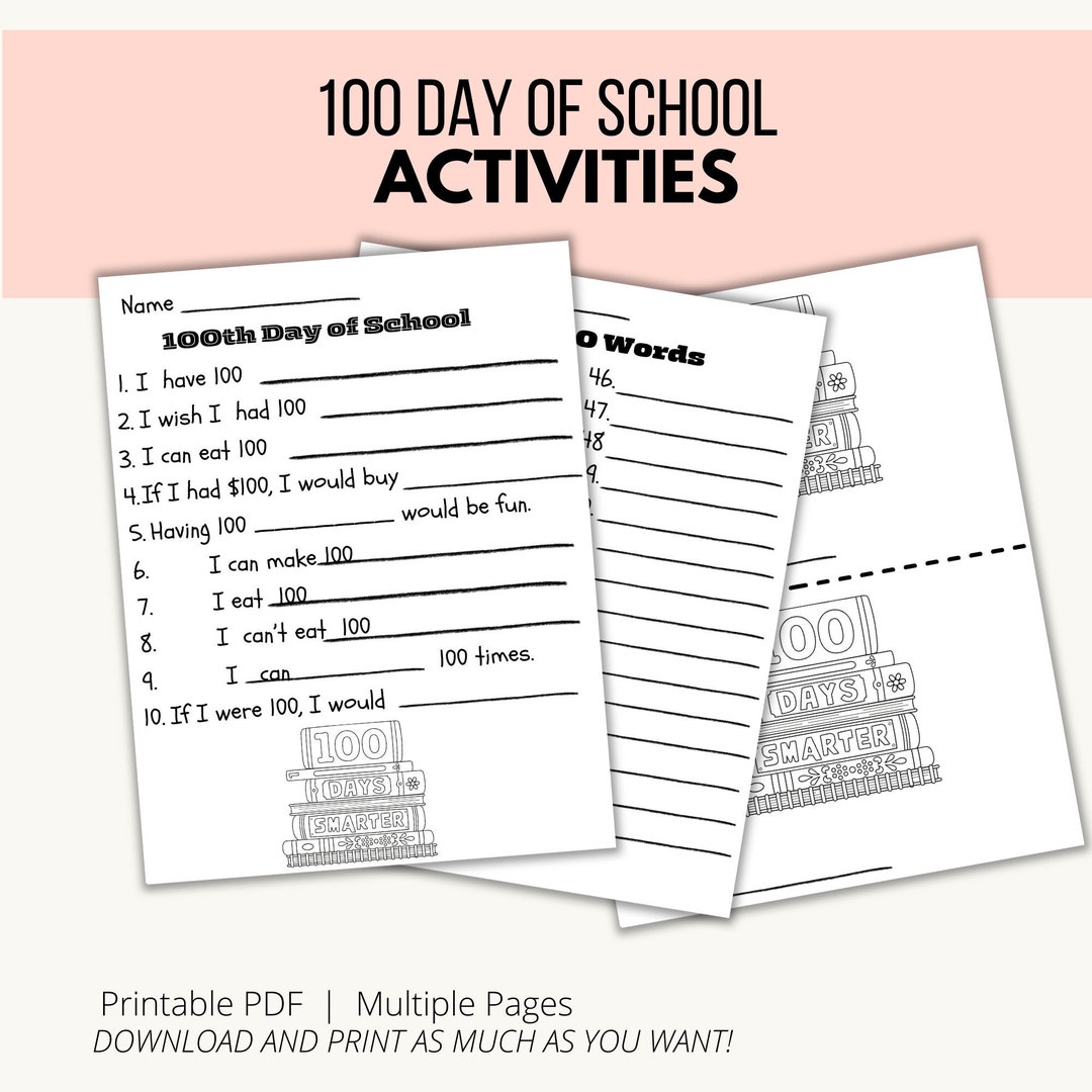 100th Day of School Activity Ideas for 100th Day of School Elementary ...