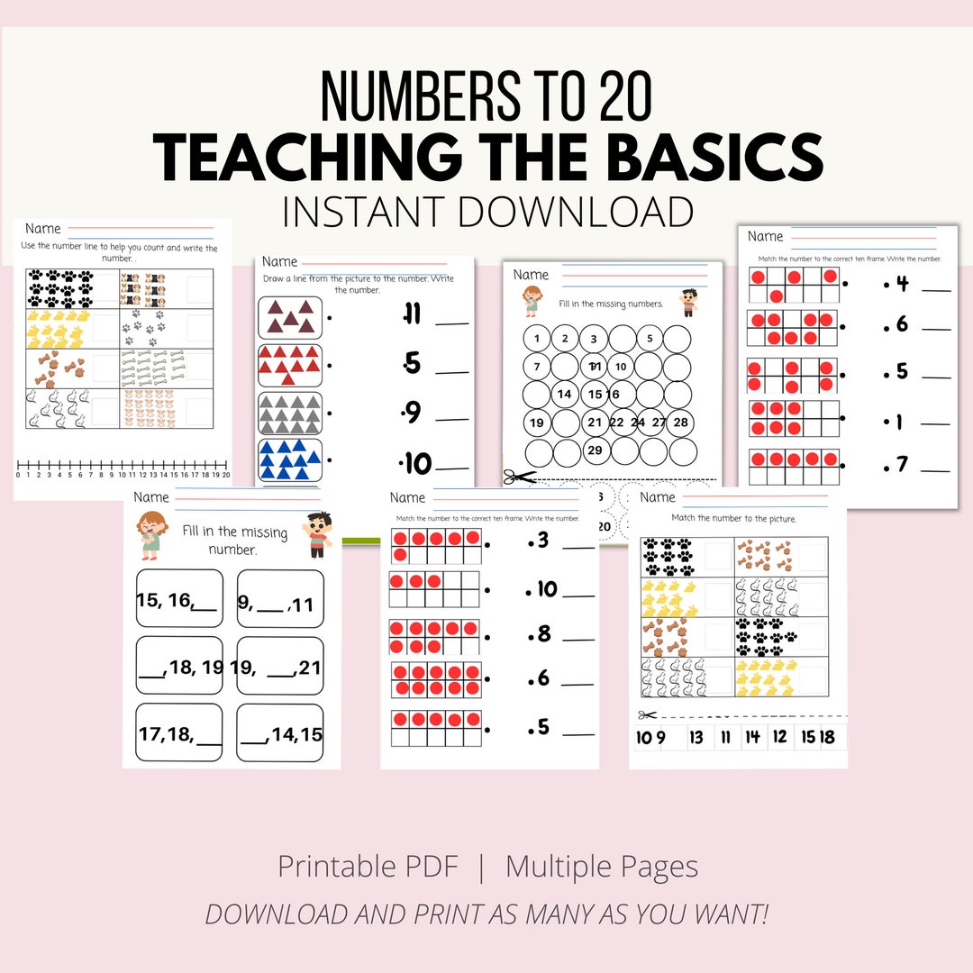 Numbers to 20 Counting and Cardinality Numbers in a - Etsy