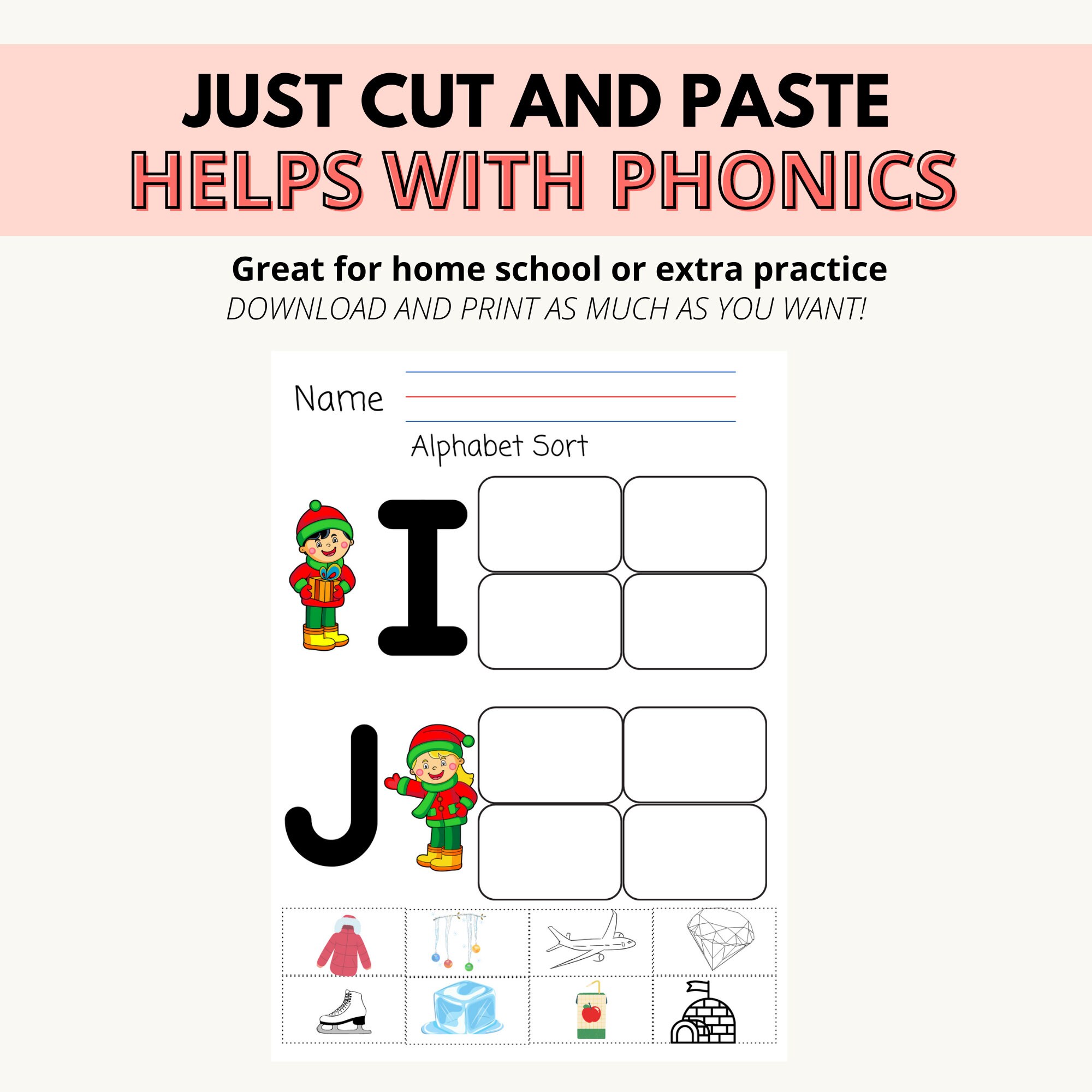 ABC Sort, Alphabet Sort, Alphabet Match, Letter Sort, - Etsy