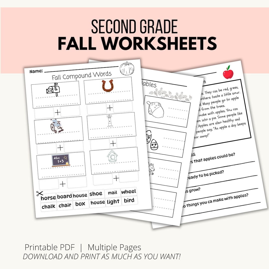 Fall Themed Worksheets ELA Worksheets for 2nd Grade Fall Ideas for ...