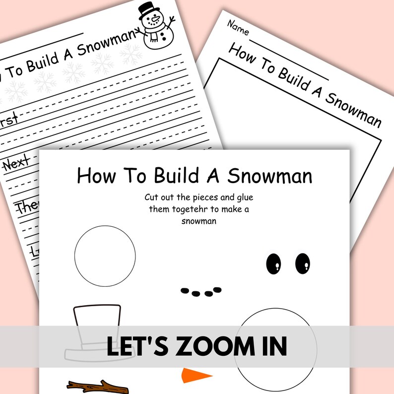 How to Build a Snowman Writing Procedural Writing Kindergarten Snowman ...