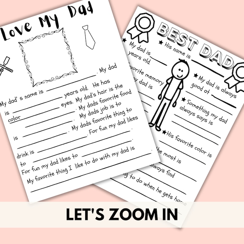 Best Dad Ever Printable, All About Dad Printable, Father's Day ...