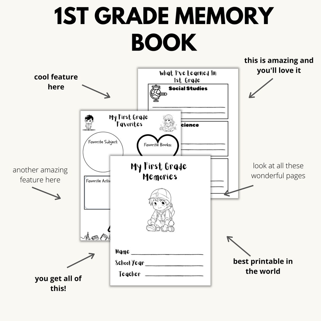 First Grade Memory Book, End of Year Activities, 2nd Grade Memory Book ...