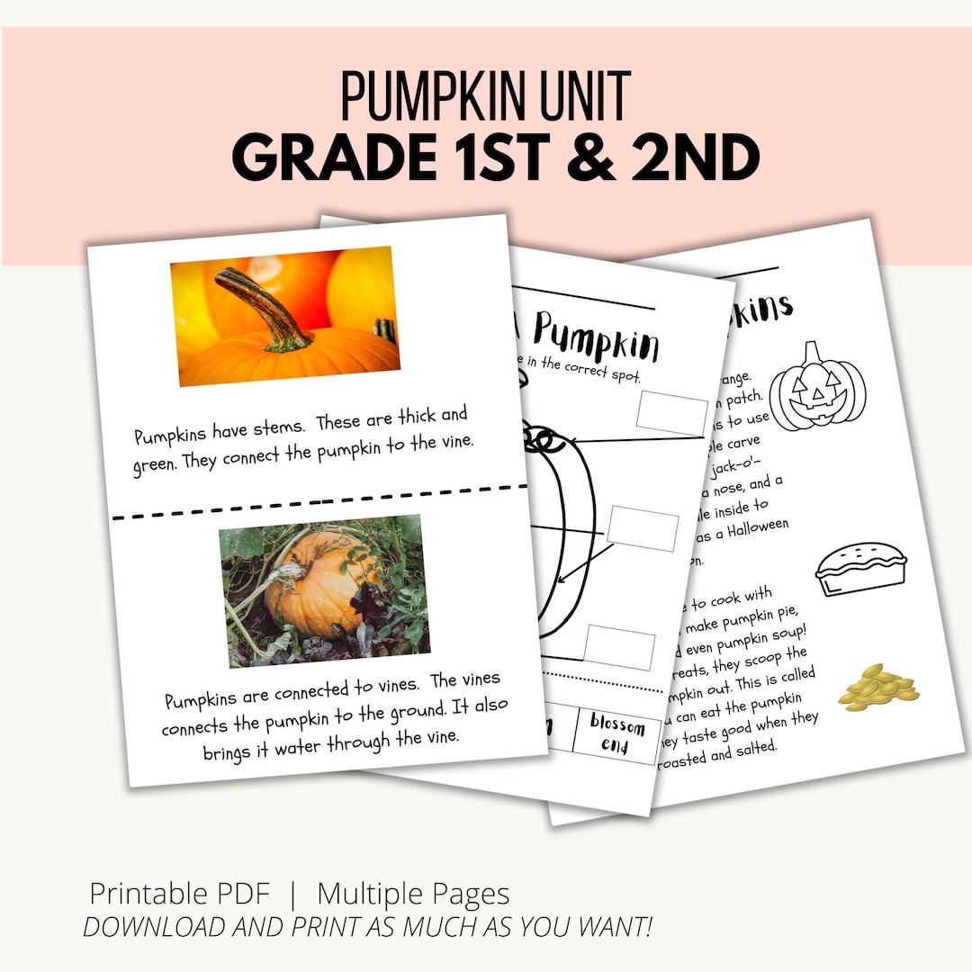 Unit Study Pumpkins, Pumpkin Unit First and Second, Pumpkin Unit for ...