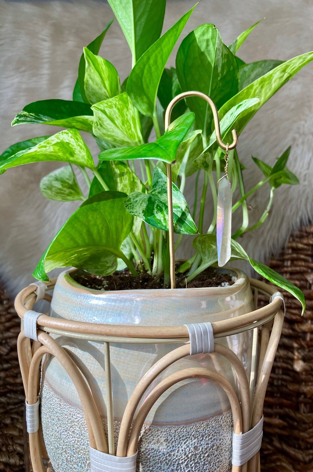 Angel Aura Plant Stake, House Plant Decor, Wire Plant Stake, Plant ...