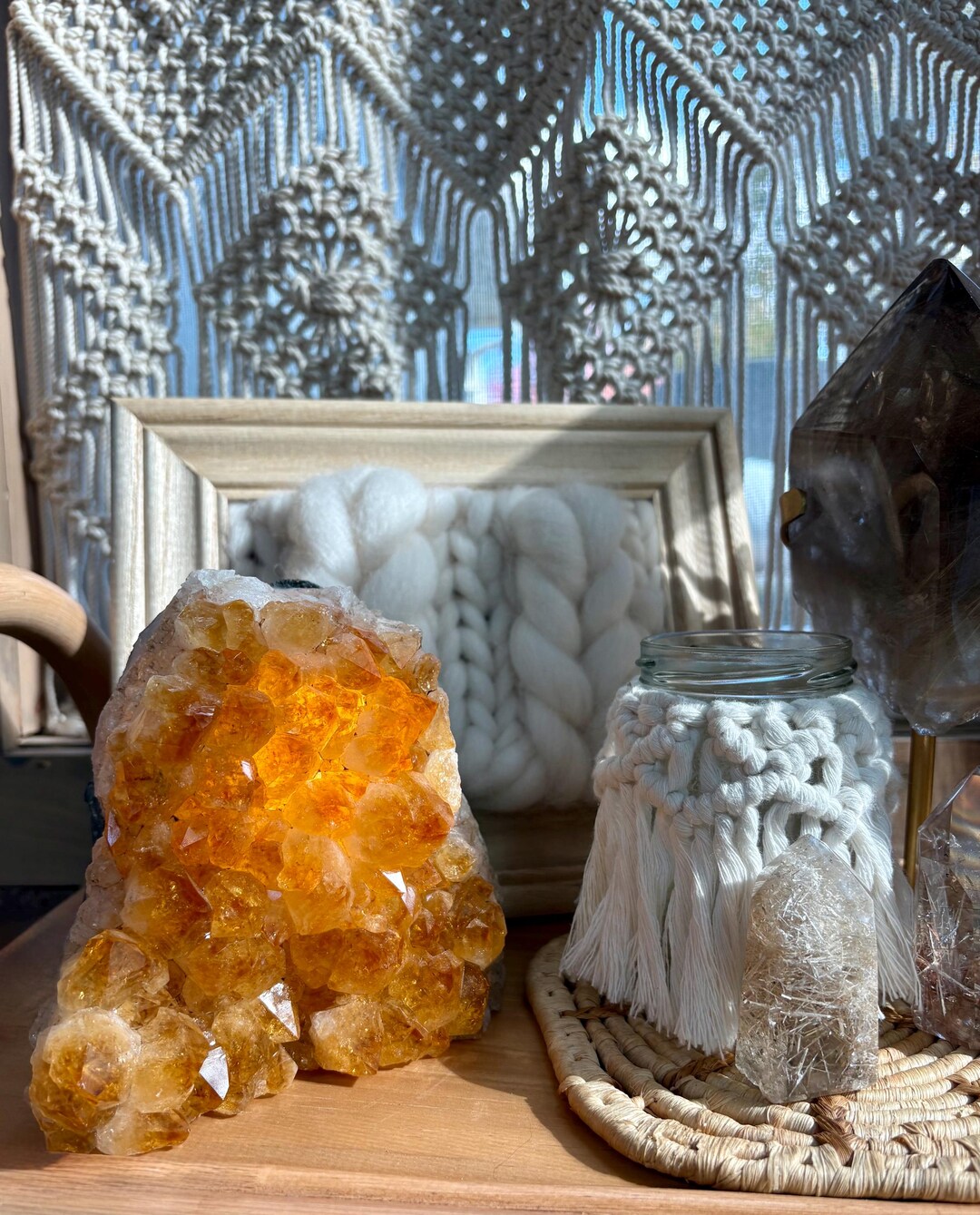 Citrine Crystal Lamp Warm Glow Boho Decor - Etsy
