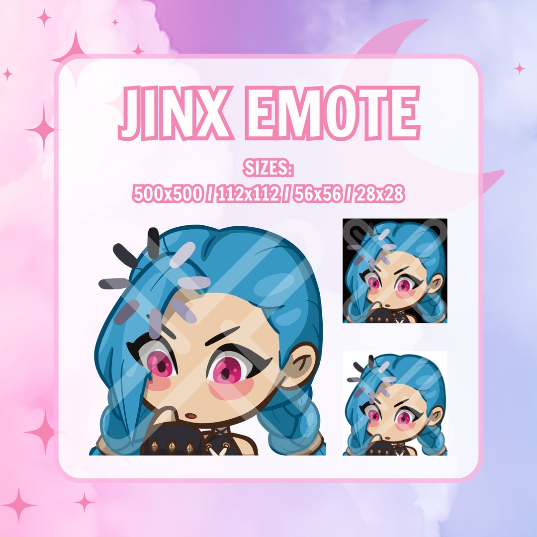 Jinx Loading Emote | Arcane | Powder | Think | Huh | Sticker | Twitch ...