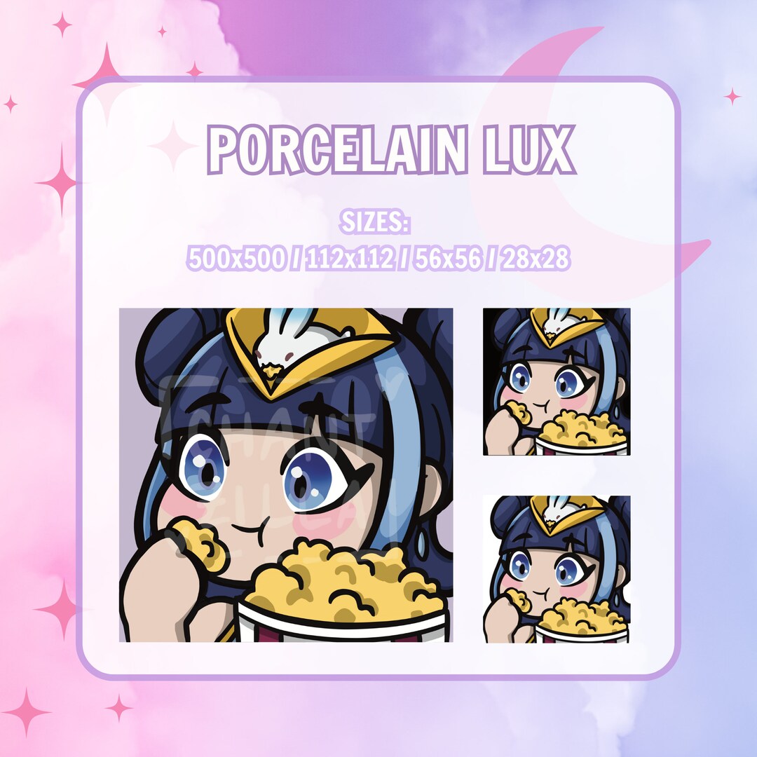 Lux Emote | Porcelain | League of Legends | Popcorn | Snack | Eat | Sticker | Twitch Streaming ...