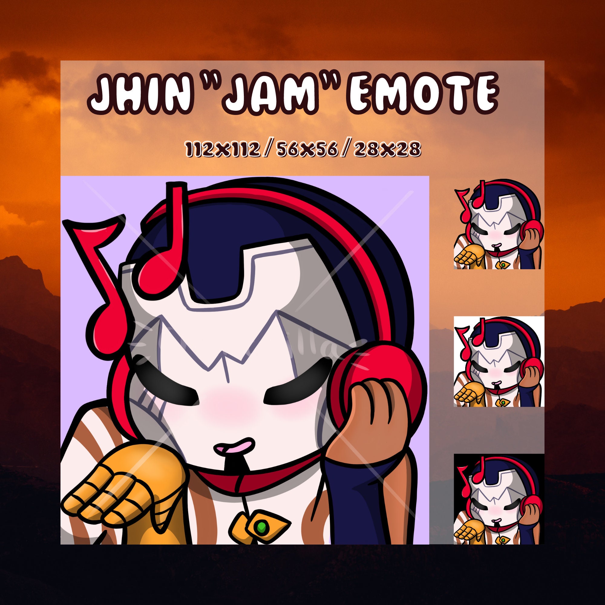 League of Legends Jhin Set of FOUR! Emotes | Sticker | Twitch Streaming ...