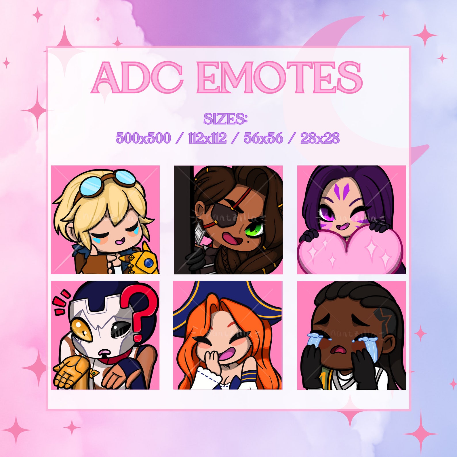 League of Legends ADC Emote Bundle (ezreal, Samira, Kai'sa, Jhin, Miss ...