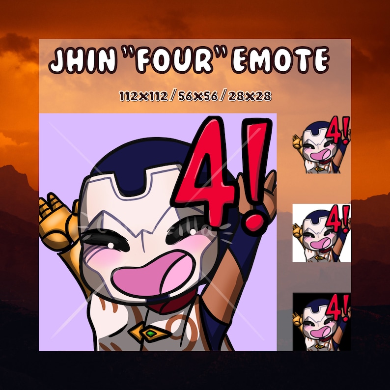 League of Legends Jhin Set of FOUR! Emotes | Sticker | Twitch Streaming ...
