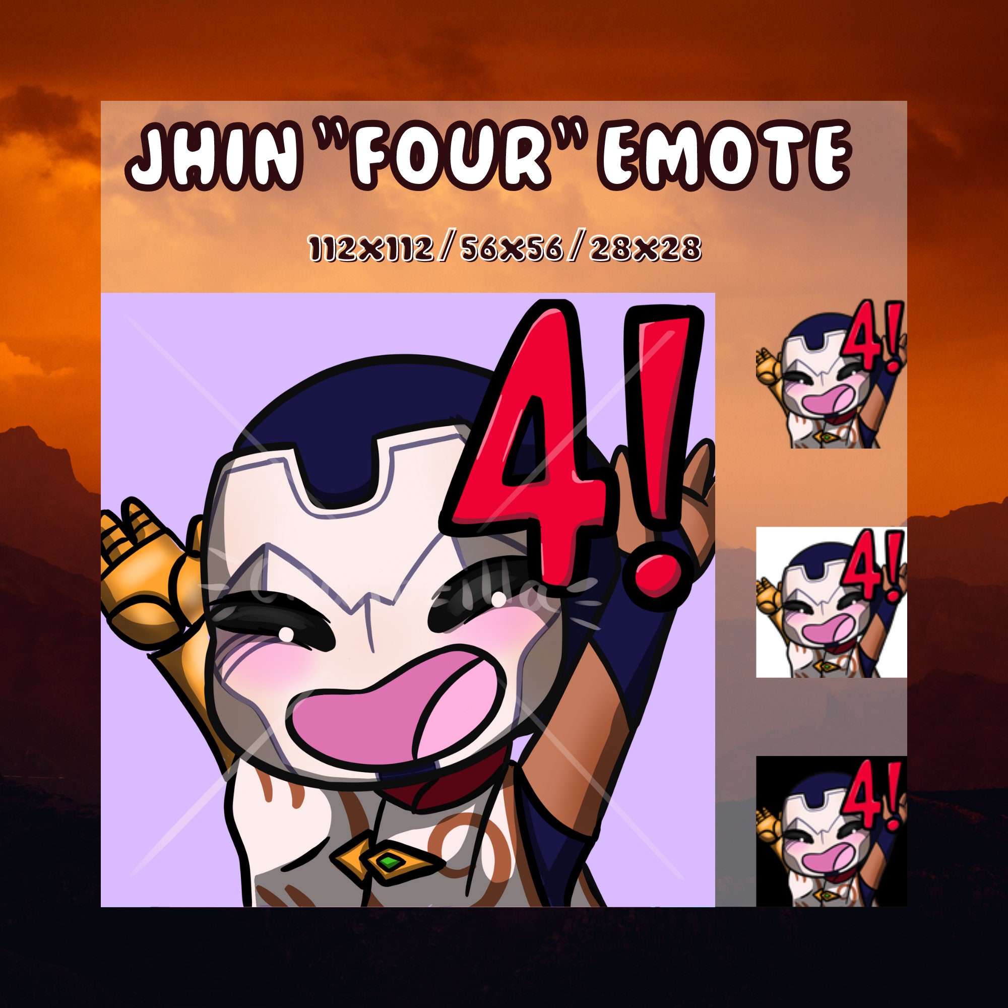 League of Legends Jhin Set of FOUR! Emotes | Sticker | Twitch Streaming ...