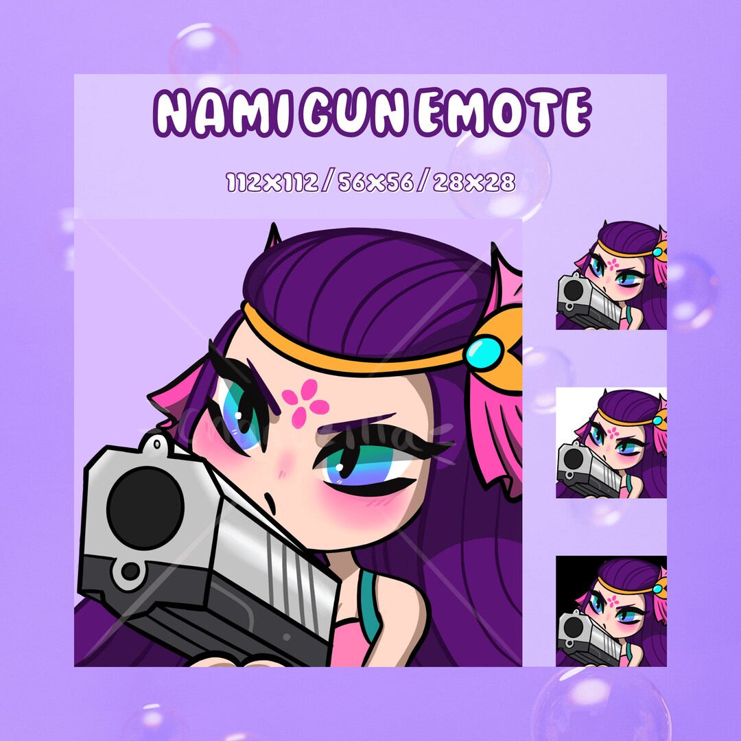 League of Legends Nami Emote Gun Emote Sticker Twitch Streaming Discord ...