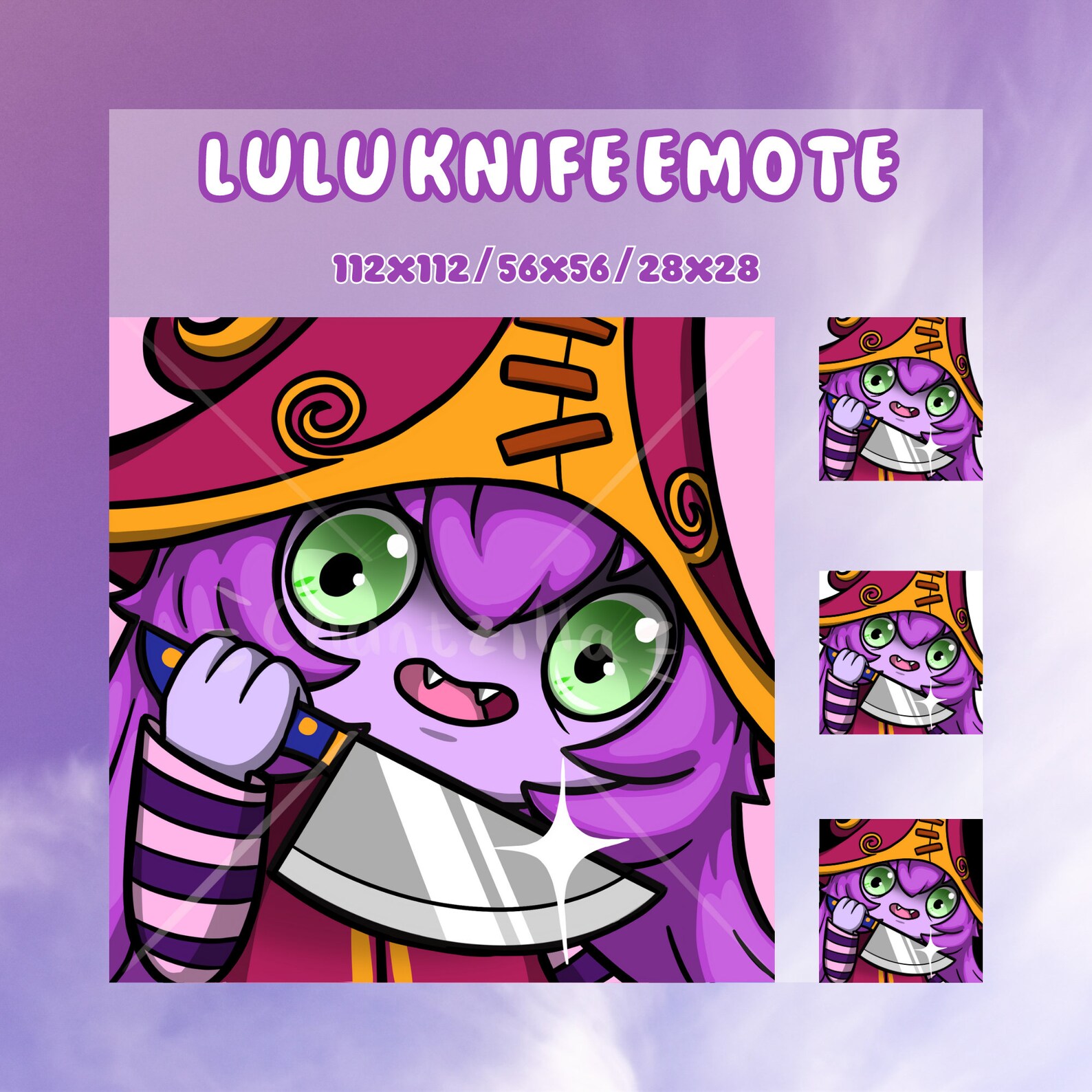 League of Legends Lulu Emote | Stab Emote | Knife | Sticker | Twitch ...