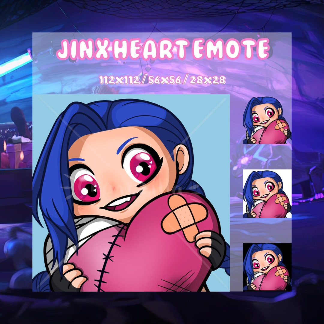League of Legends Jinx Heart Emote | Sticker | Twitch Streaming ...