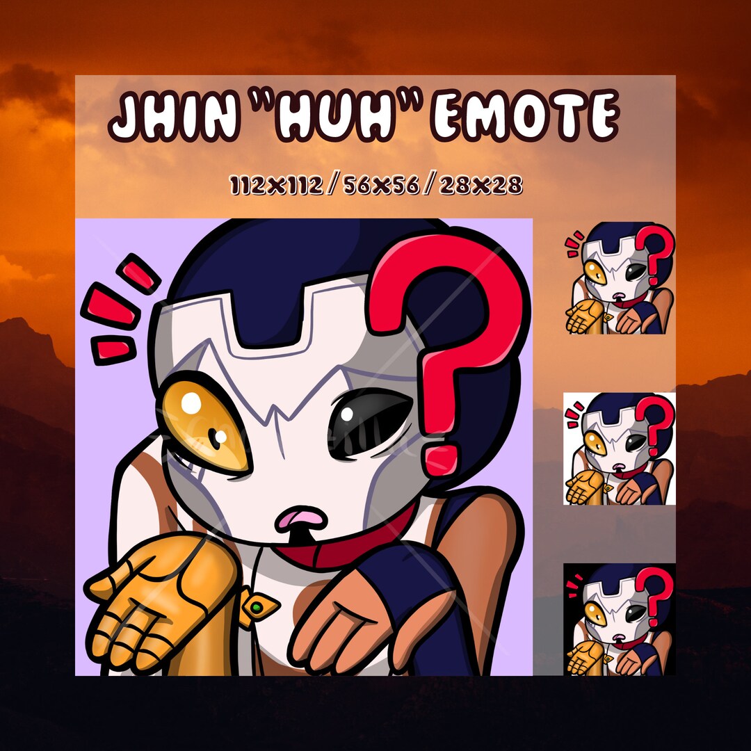 League of Legends Jhin Emote | HUH | Confused | Sticker | Twitch ...