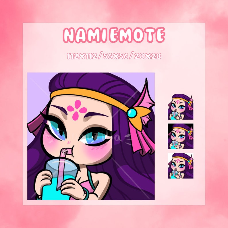 League of Legends Nami Emote | Hydrate Emote | Sticker | Twitch ...