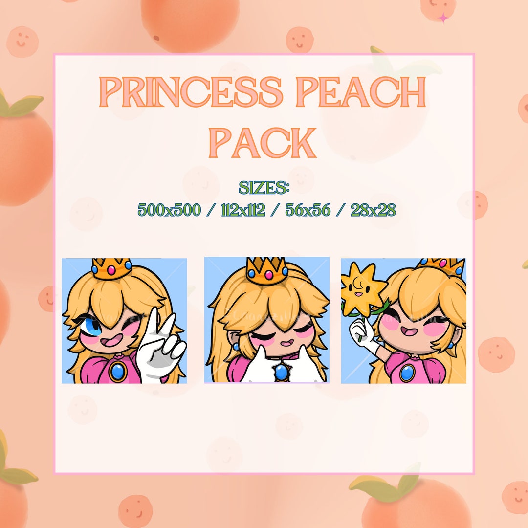 Princess Peach Emote Bundle | Set of Six (3) | Sticker | Twitch ...