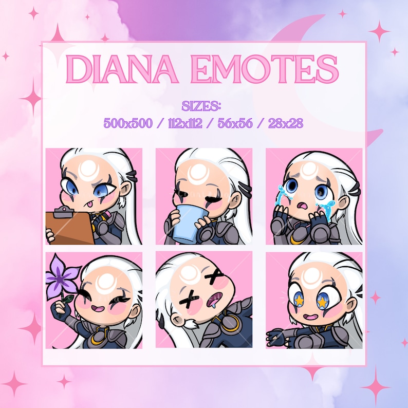 League of Legends Diana Emote Bundle | Set of Six (6) | Sticker ...