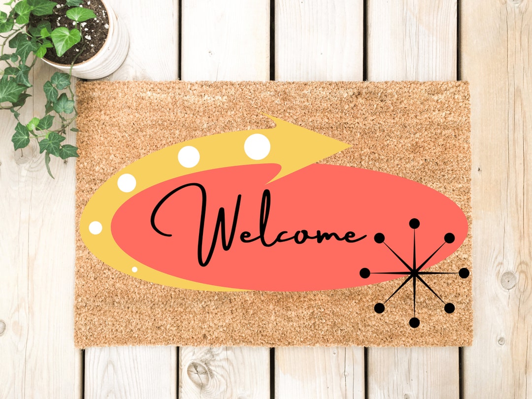 Mid Century Modern Welcome Mat, Retro Star Doormat, Mid-century ...