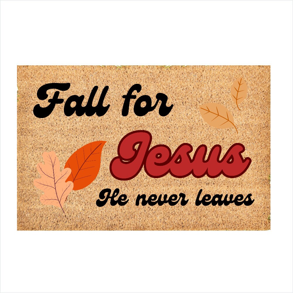 Retro Fall for Jesus Welcome Mat, Cute Christian Fall Doormat, Fall for ...