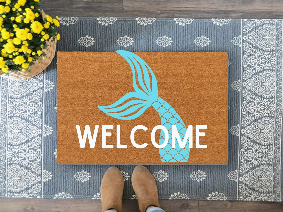 Mermaid Welcome Mat Mermaid Tail Mat Coir Doormat Multiple - Etsy
