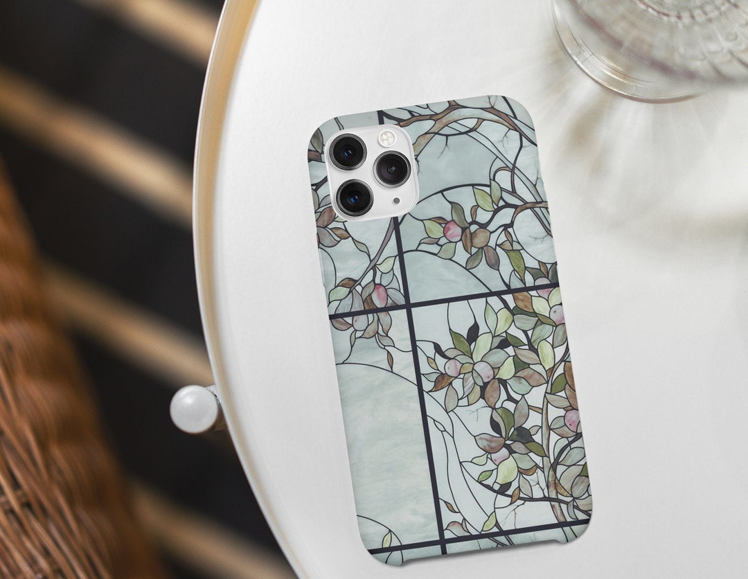 Artisan Stained Glass Flower Phone Case | iPhone 16 15 14 13 12 11 Pro ...