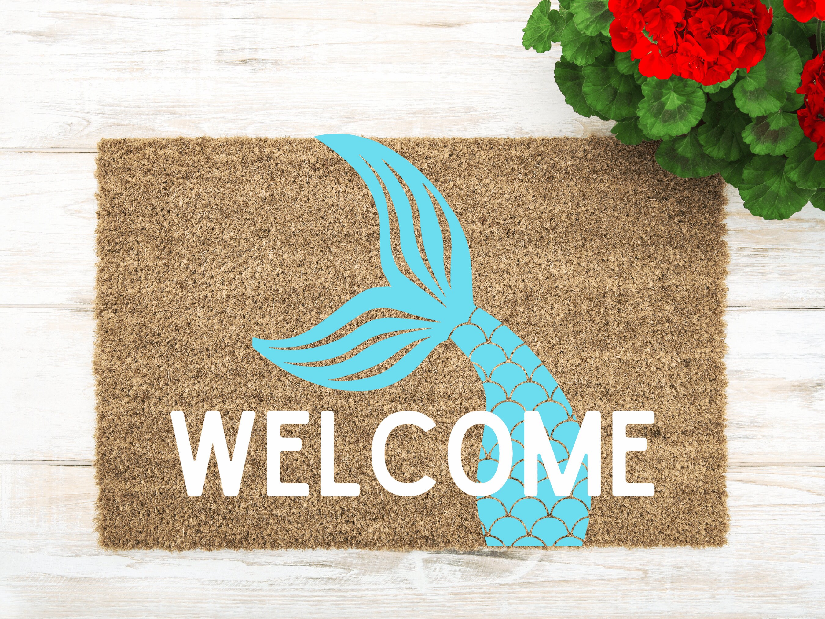 Mermaid Welcome Mat Mermaid Tail Mat Coir Doormat Multiple - Etsy