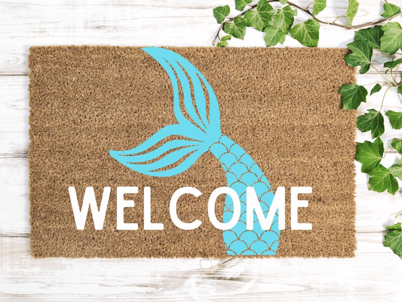 Mermaid Welcome Mat Mermaid Tail Mat Coir Doormat Multiple - Etsy