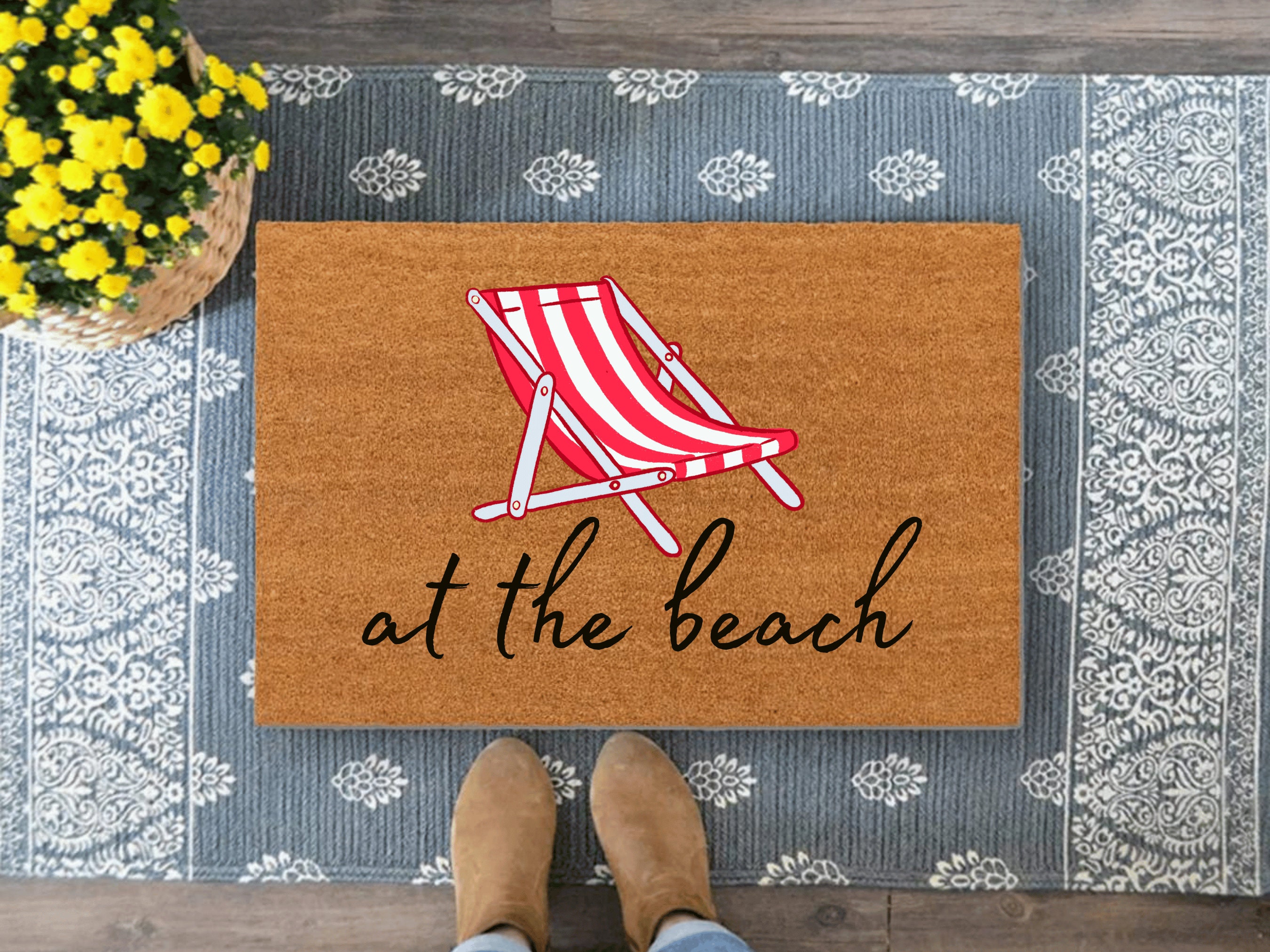 Beach Chair Mat at the Beach Beach Welcome Mat - Etsy