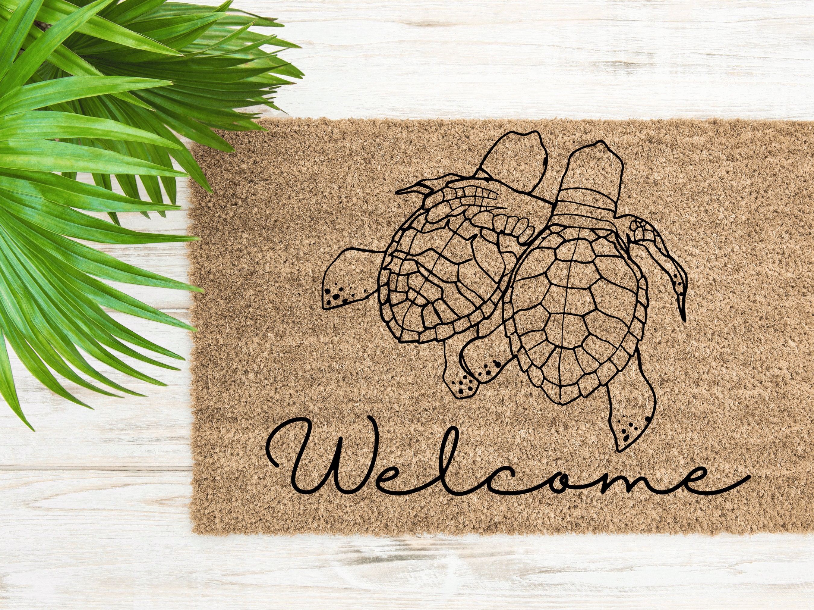 Sea Turtles Welcome Mat, Cute Coastal Decor Doormat, Turtle Love ...