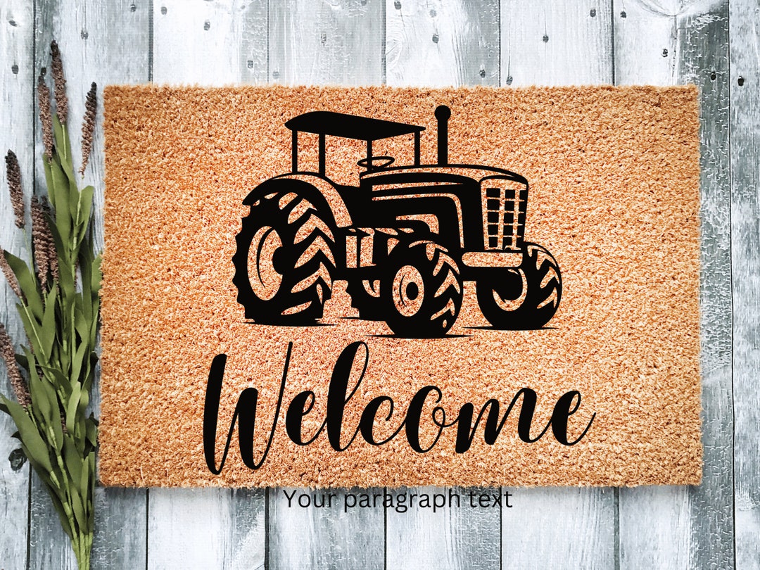 Tractor Welcome Mat, Farm Door Mat, Farmhouse Style Welcome Mat ...